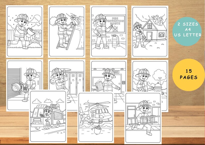 15 Firefighter Coloring Pages for Kids – Toddler Fun Printable Activity ...
