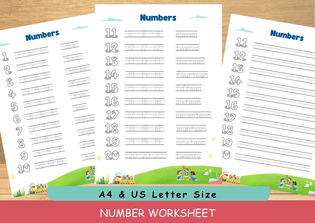 Numbers Tracing & Counting Worksheet 1–20 | Preschool and 1st Grade ...