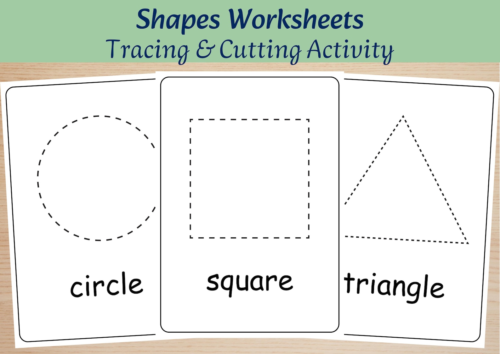 Large Shapes Tracing Worksheet for Kids | Preschool Fine Motor Activity ...