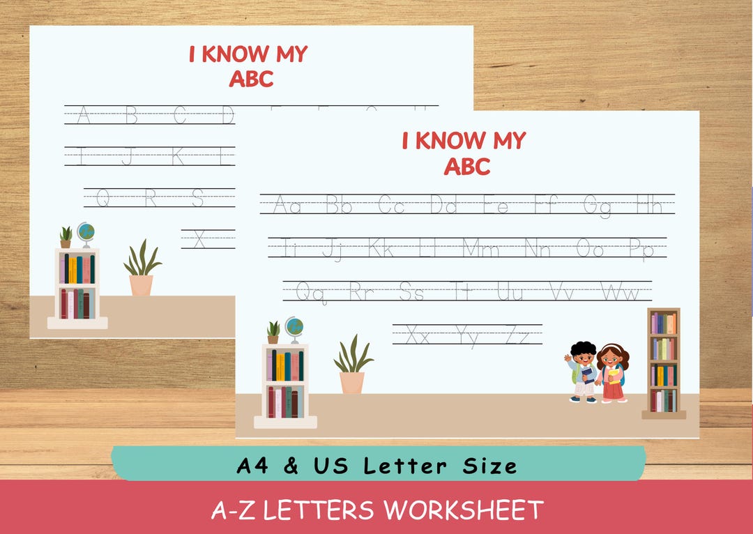 I Know My ABC Tracing Worksheets | ABC Alphabet Learning Worksheet - Etsy
