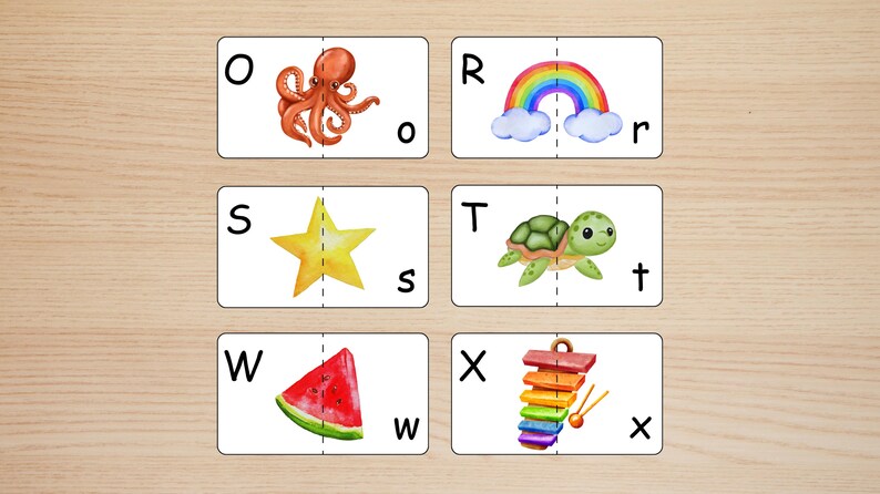 ABC Matching Cards –uppercase Lowercase Learning Game, Preschool Letter ...