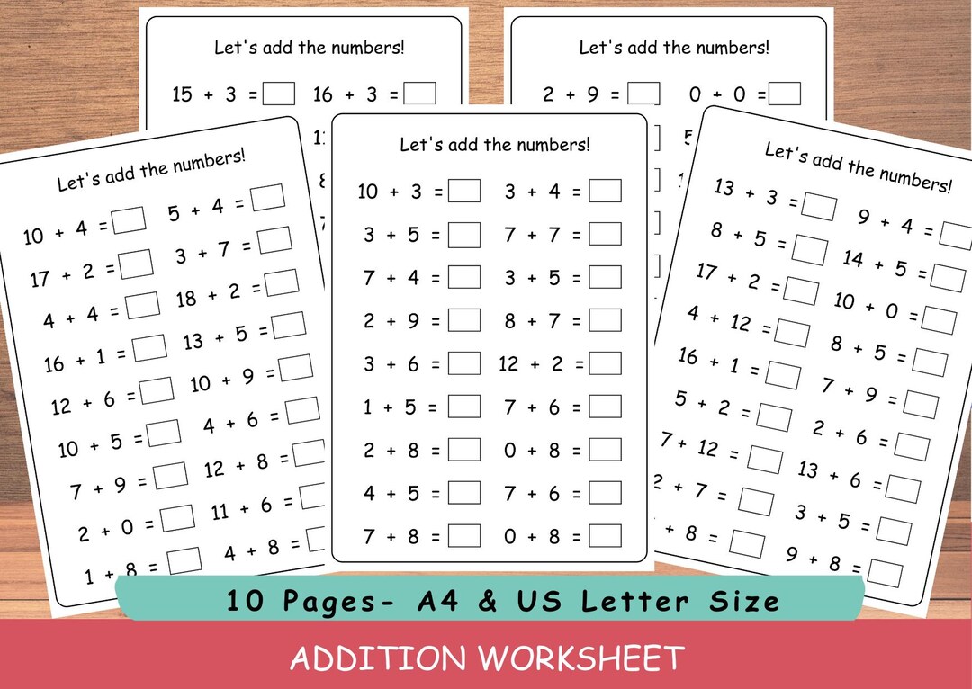 Addition Math Worksheets | Printable Math Activity Pages | Kindergarten ...