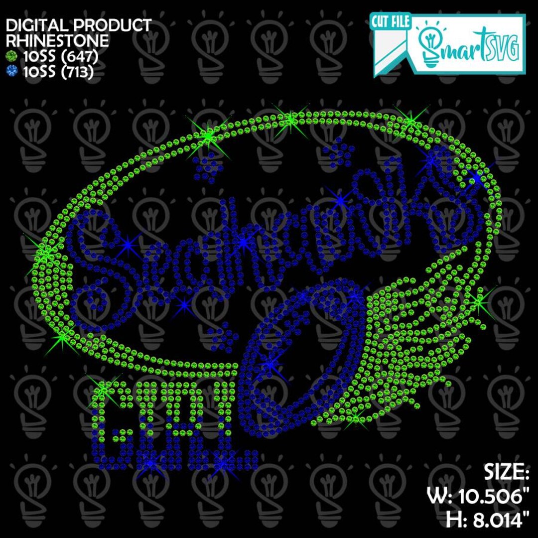 Seahawks Fire Rhinestone SVG, Football Lover Design (digital Download ...