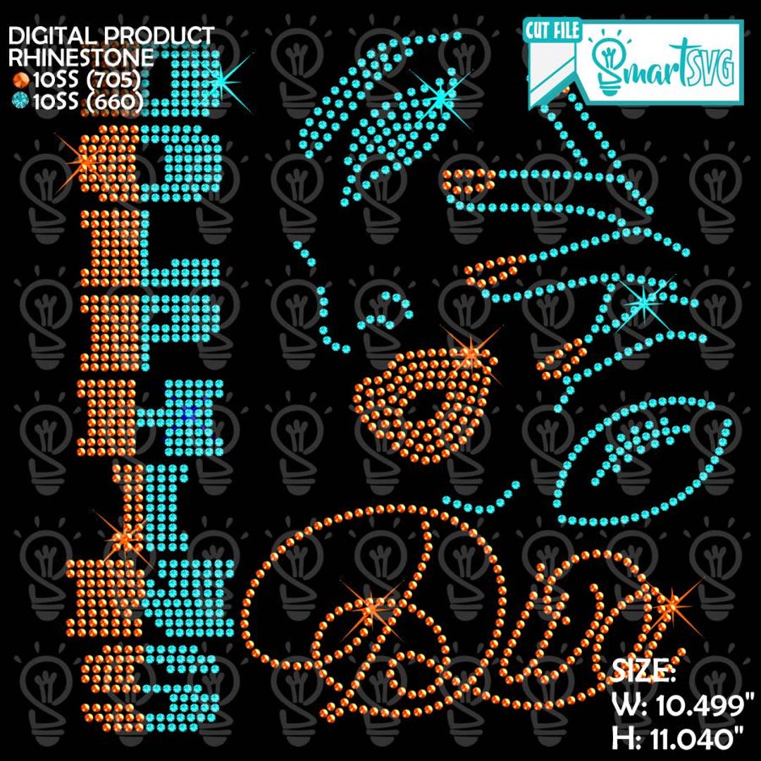 Dolphins Diva Rhinestone, Football Rhinestone Svg, Dolphins Woman Svg ...
