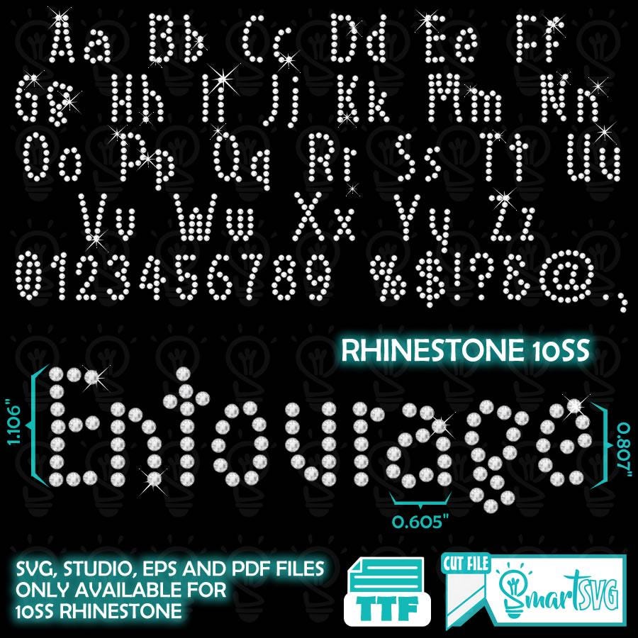 Pack of 6 Rhinestone Fonts, Rhinestone Template Font TTF, Rhinestone ...