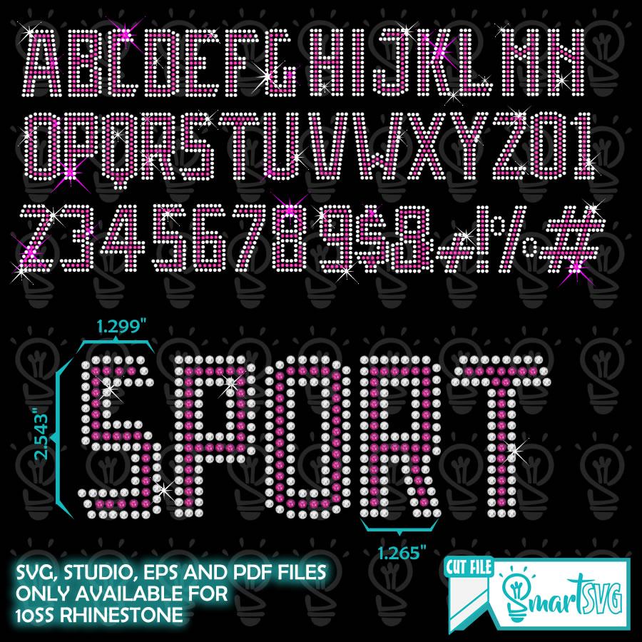 Rhinestone Template Font 2 Colors, Rhinestone Capital Letters ...