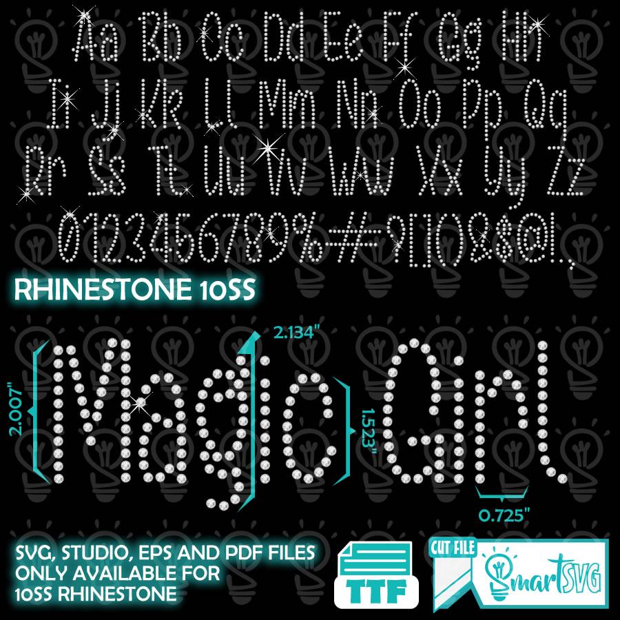 Pack of 6 Rhinestone Fonts, Rhinestone Template Font TTF, Rhinestone ...