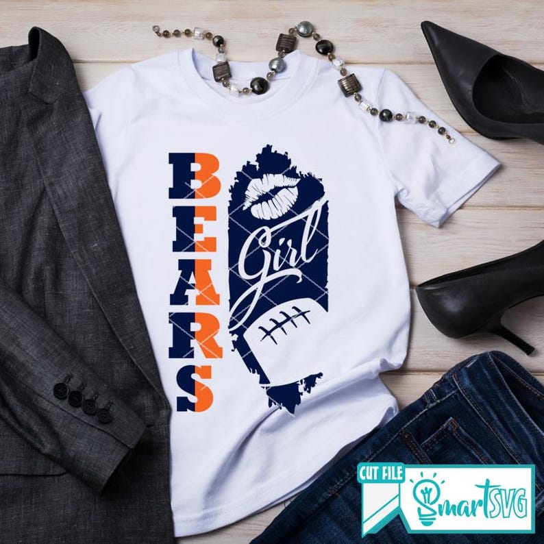 Bears Girl Svg, Football Ball Shirt, Fan Football Svg, Family Football ...