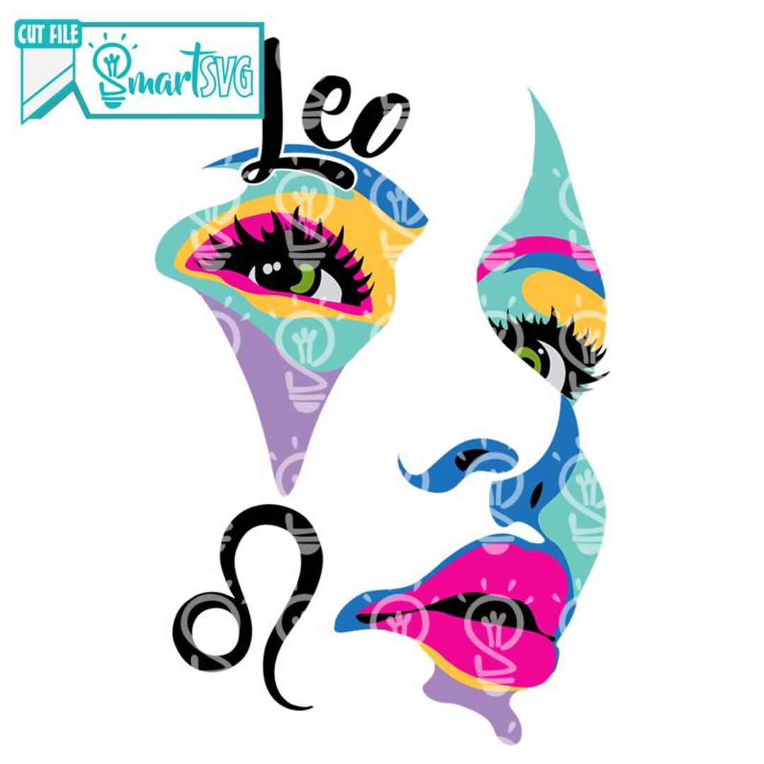 Leo Face SVG, Colorful Face, Zodiac Birthday Sign (digital Download) - Etsy