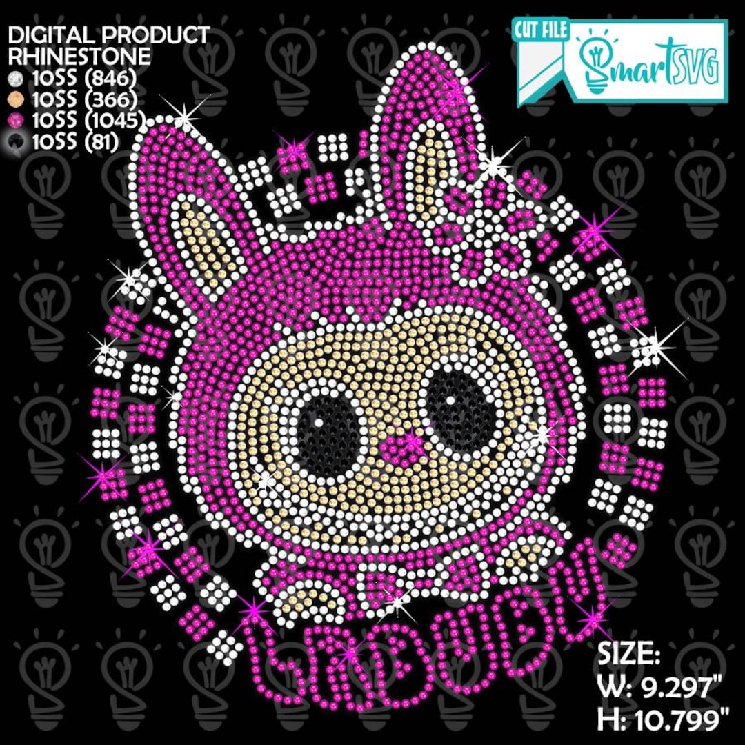 Cute Labubu Rhinestone Template, Labubu Rhinestone SVG - Etsy