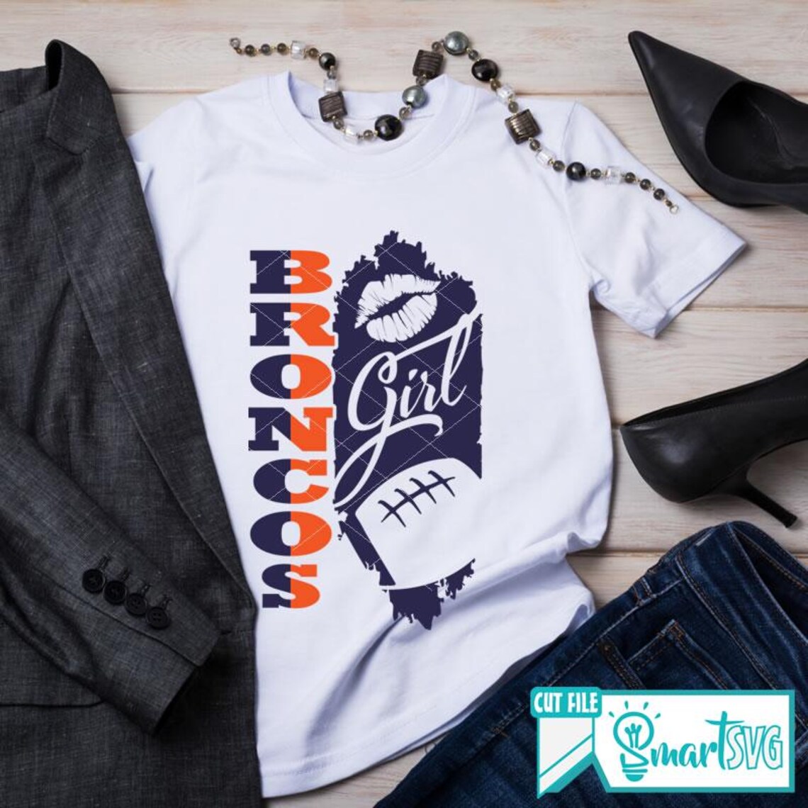 Broncos Girl Svg, Football Ball Shirt, Fan Football Svg, Family ...