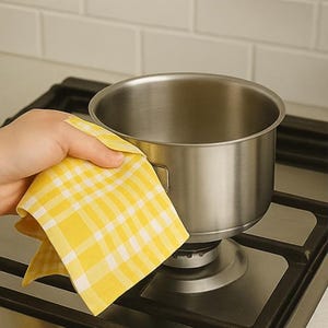 100% Cotton Yellow Plaid Hand Towel Vintage Kitchen Cloth Country ...