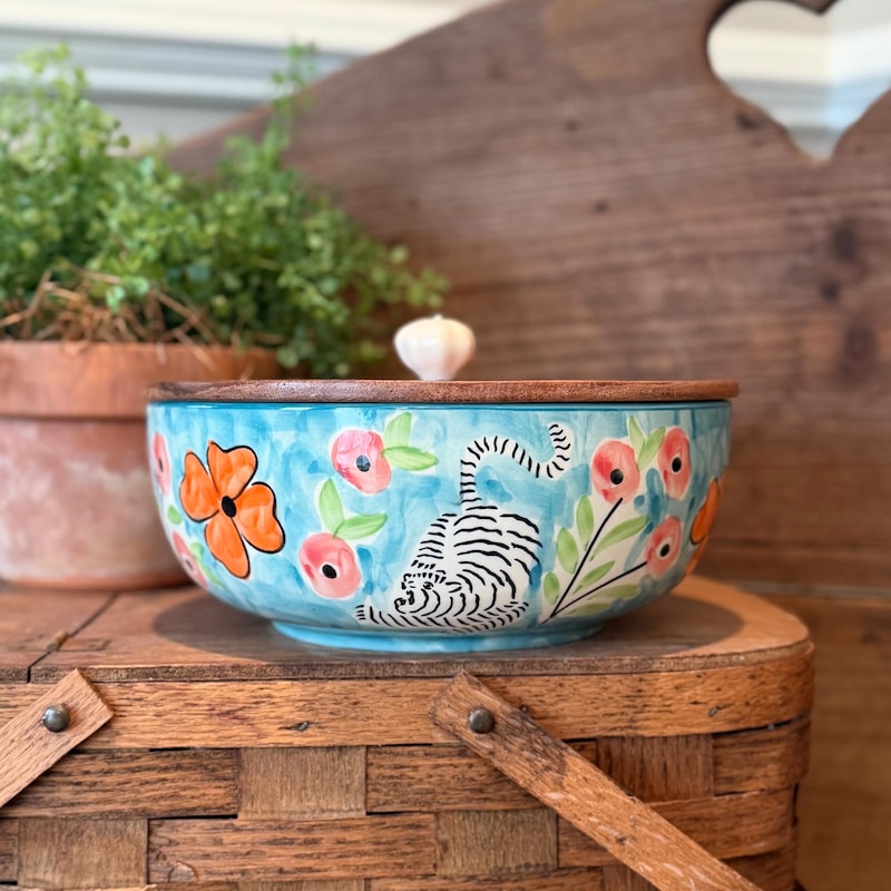 Floral Motif Ceramic Bowl - Etsy