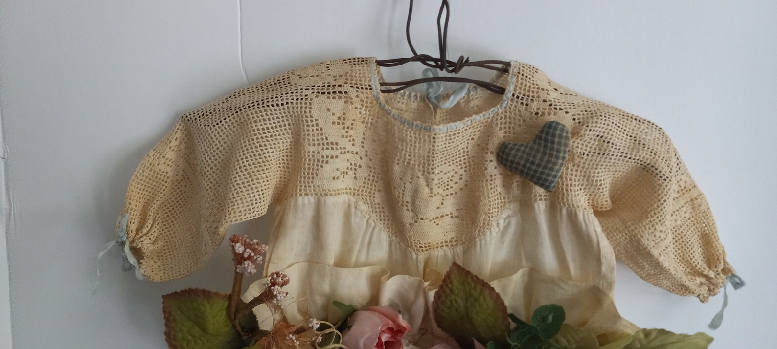 Handmade, Hand Stitched, Antique Baby Dress, Repurposed, Assemblage Art ...