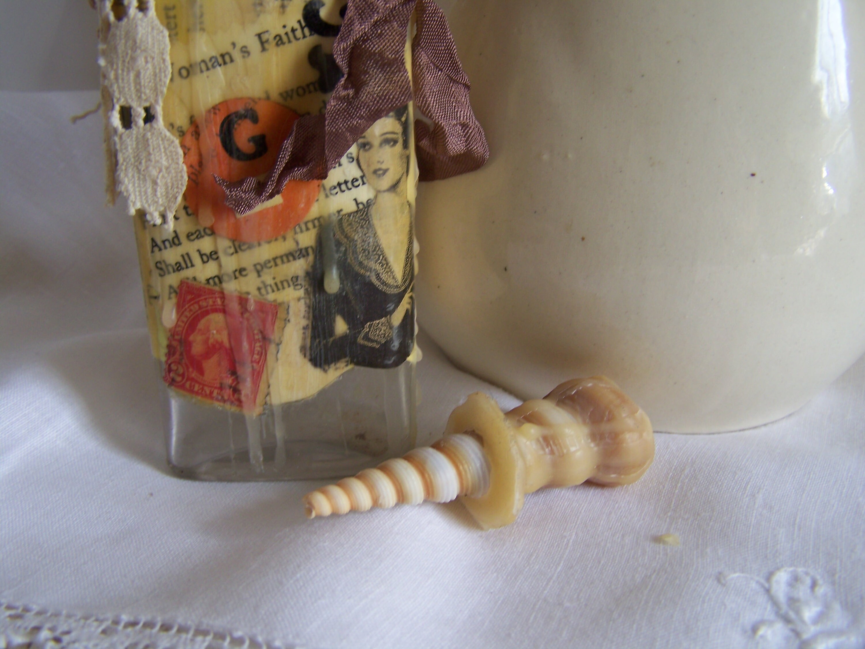 Restyled Vintage Bottle/ Farmhouse Decor/altered Bottle/ Art Bottle ...