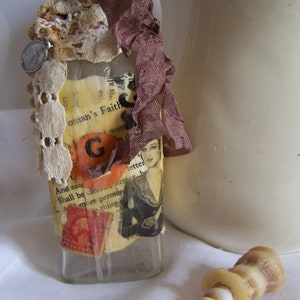 Restyled Vintage Bottle/ Farmhouse Decor/altered Bottle/ Art Bottle ...