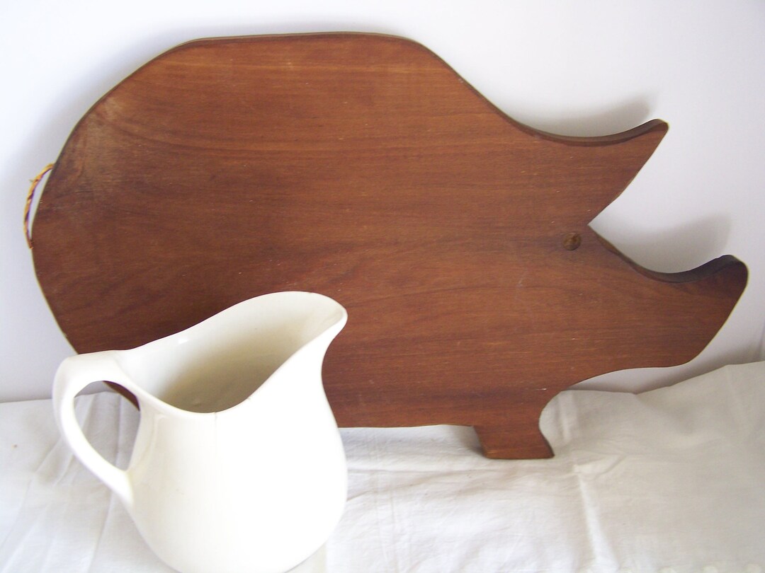 Farmhouse Decor, Large Vintage Breadboard, Pig Cutting Board, 1950s ...