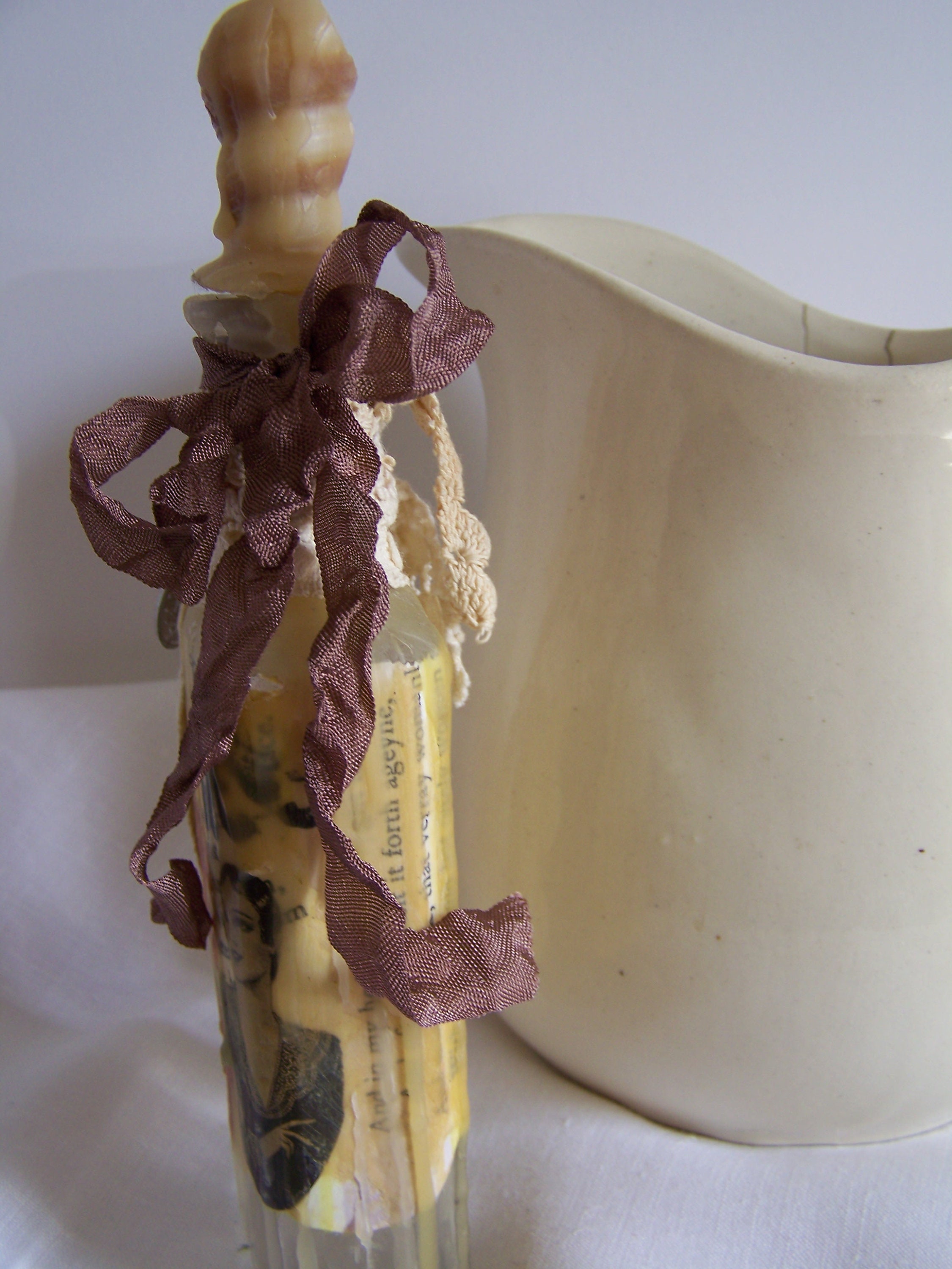Restyled Vintage Bottle/ Farmhouse Decor/altered Bottle/ Art Bottle ...