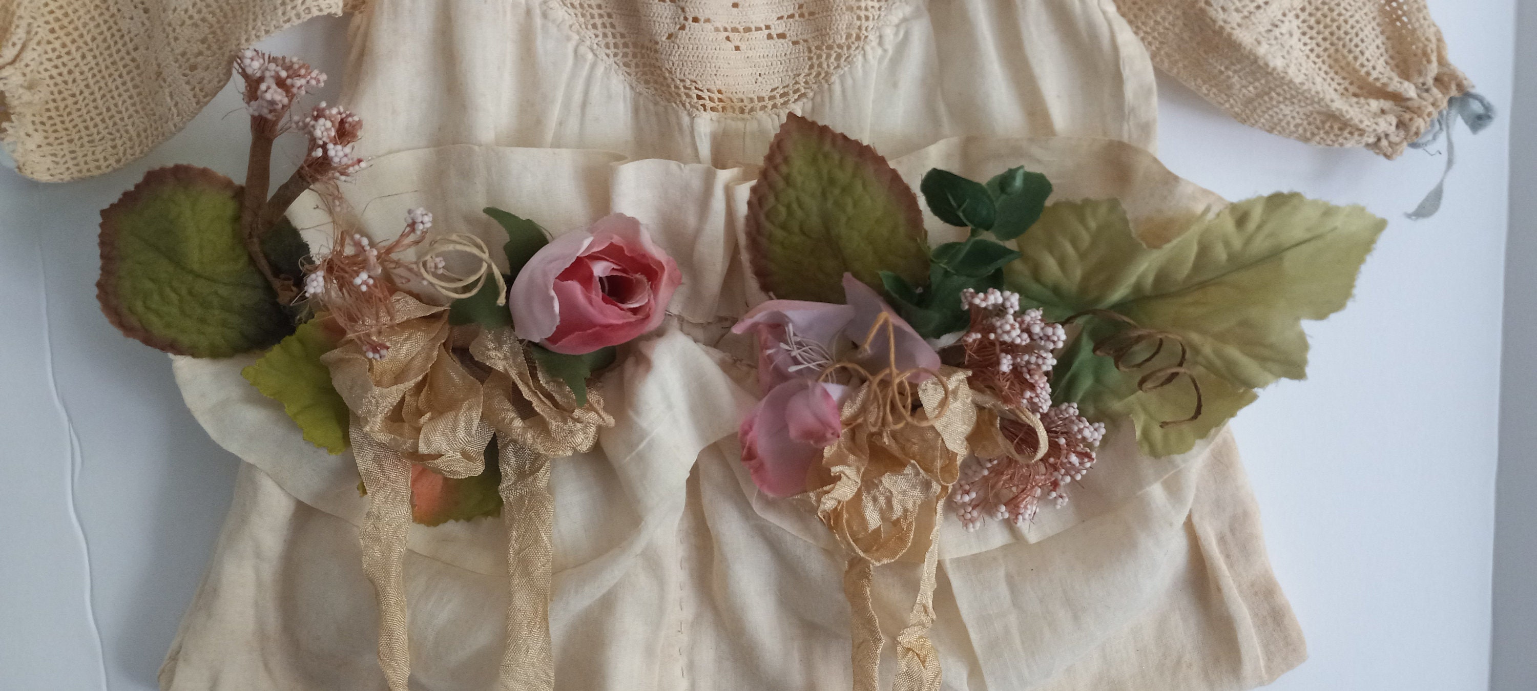 Handmade, Hand Stitched, Antique Baby Dress, Repurposed, Assemblage Art ...