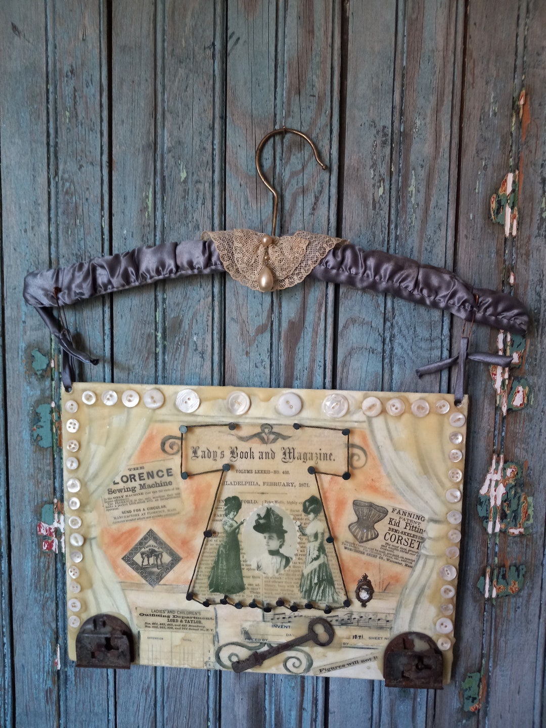 Mixed Media, Vintage Materials, Handmade, Wall Decor, Sheet Music ...