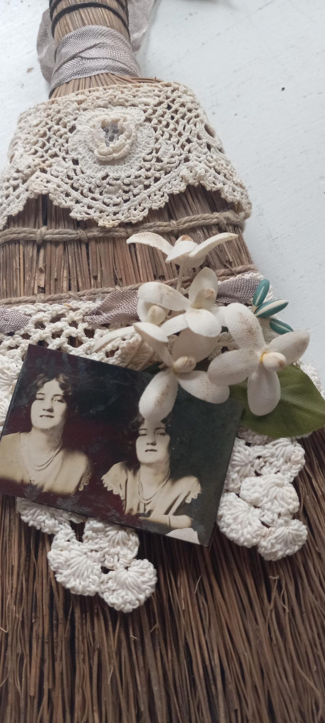 Shabby Chic-altered Vintage-1940s Whisp Broom-vintage Materials-hand ...