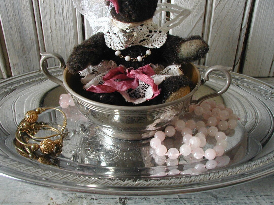 Jewelry Caddy/ Bedside Stash Tray/ Dresser Organizer/ Vintage Teddy ...