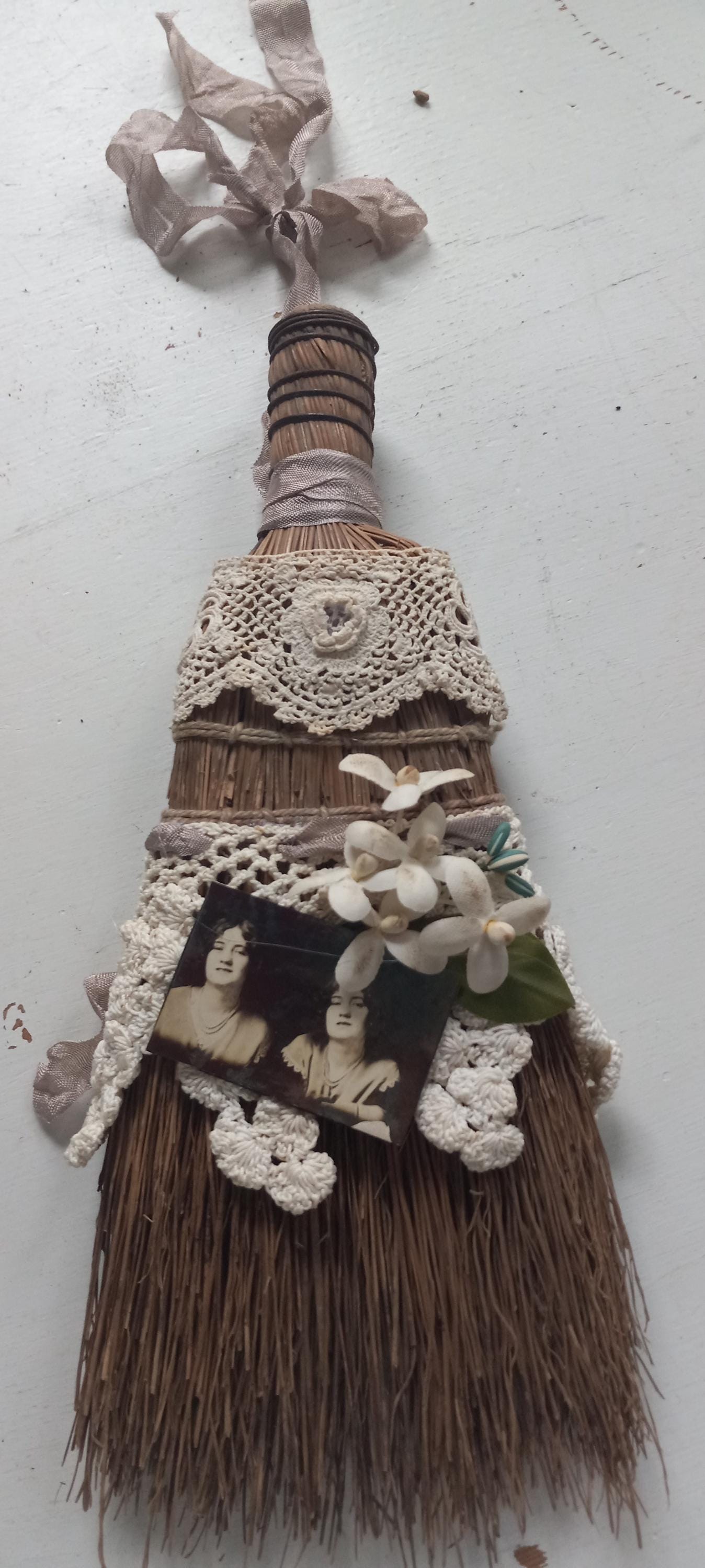 Shabby Chic-altered Vintage-1940s Whisp Broom-vintage Materials-hand ...