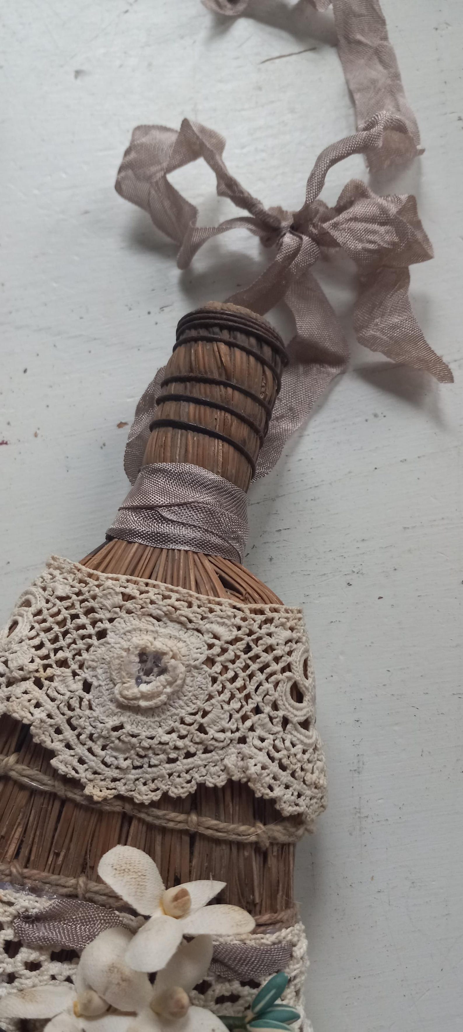 Shabby Chic-altered Vintage-1940s Whisp Broom-vintage Materials-hand ...