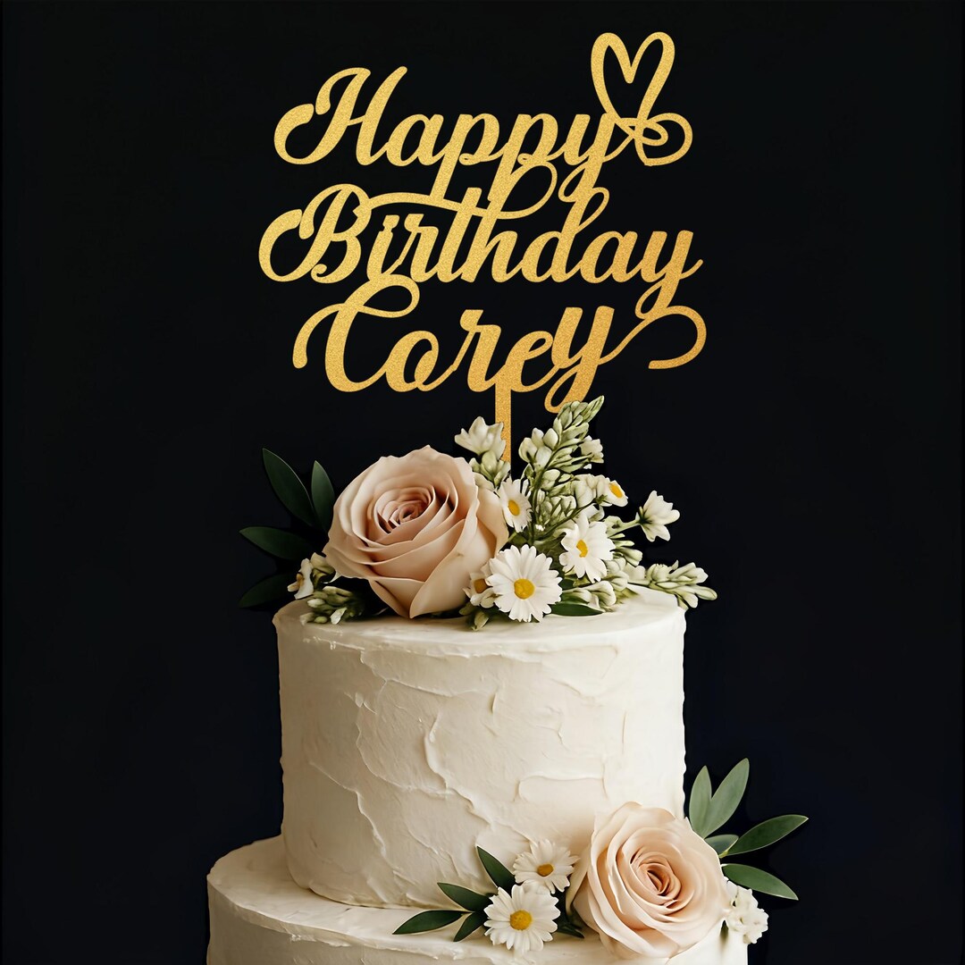 Personalized Happy Birthday Cake Topper, Custom Name & Age - Etsy