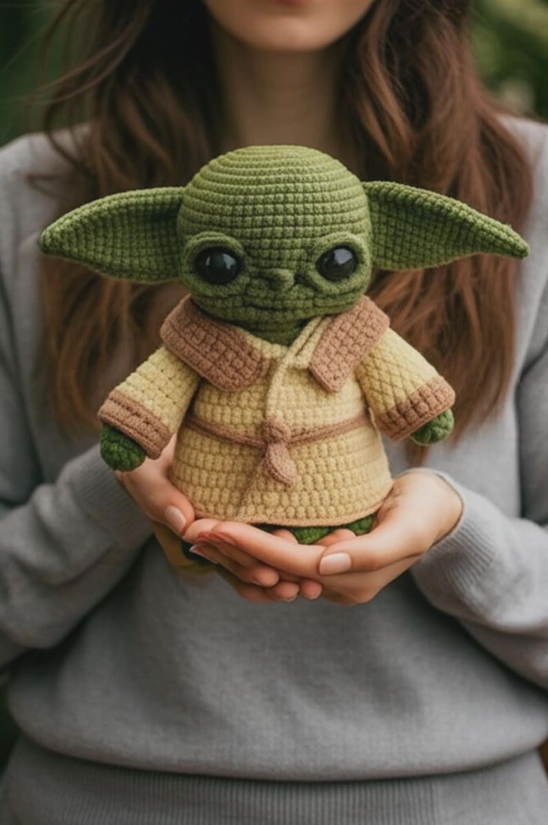 Baby Alien Amigurumi Crochet Pattern PDF – Yoda Inspired Plush Toy - Step by Step Photo Tutorial ...