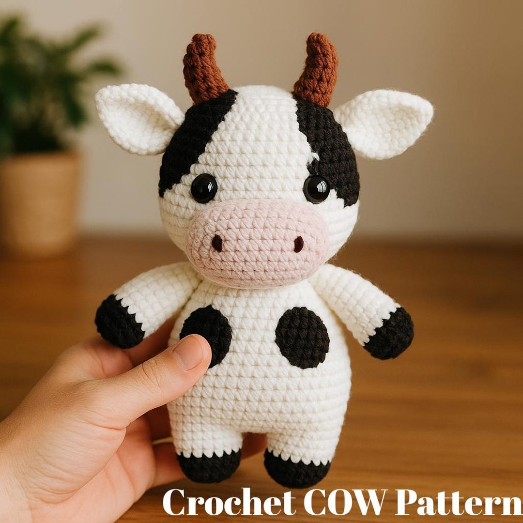 Milk Cow Plush Crochet Pattern | Milk Cow Pattern | Baby Cow Amigurumi ...