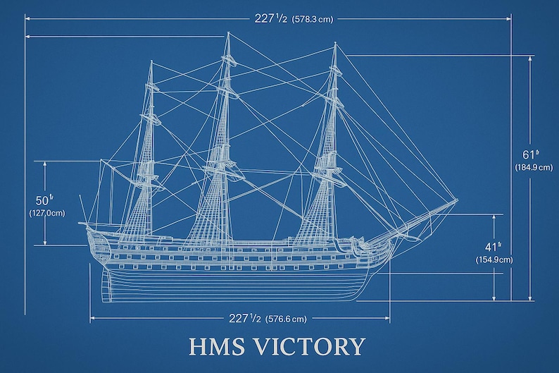 HMS Victory Ship Model Plan PDF – British Warship Blueprint – Trafalgar ...