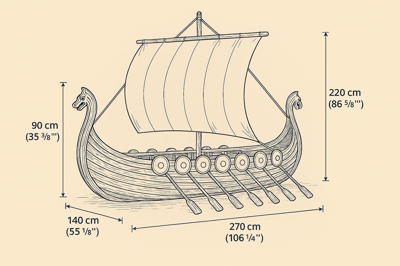 Viking Longship DIY Model Plan - Printable Woodworking Blueprint ...