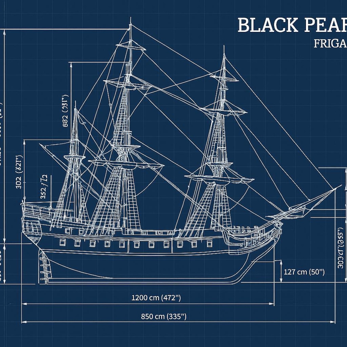 Pirate Ship Model Plan PDF – Black Pearl Inspired Wooden Blueprint ...