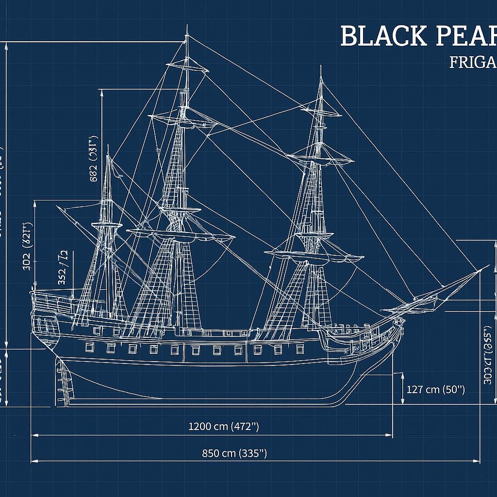 Pirate Ship Model Plan PDF – Black Pearl Inspired Wooden Blueprint ...