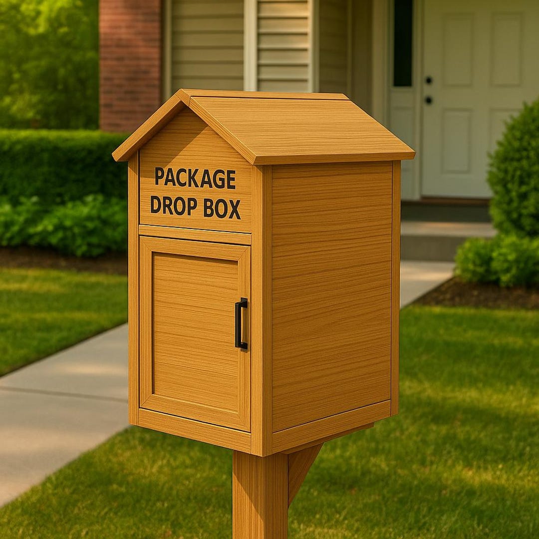 Modern DIY Package Drop Box Plan – Secure Outdoor Parcel Delivery Box ...