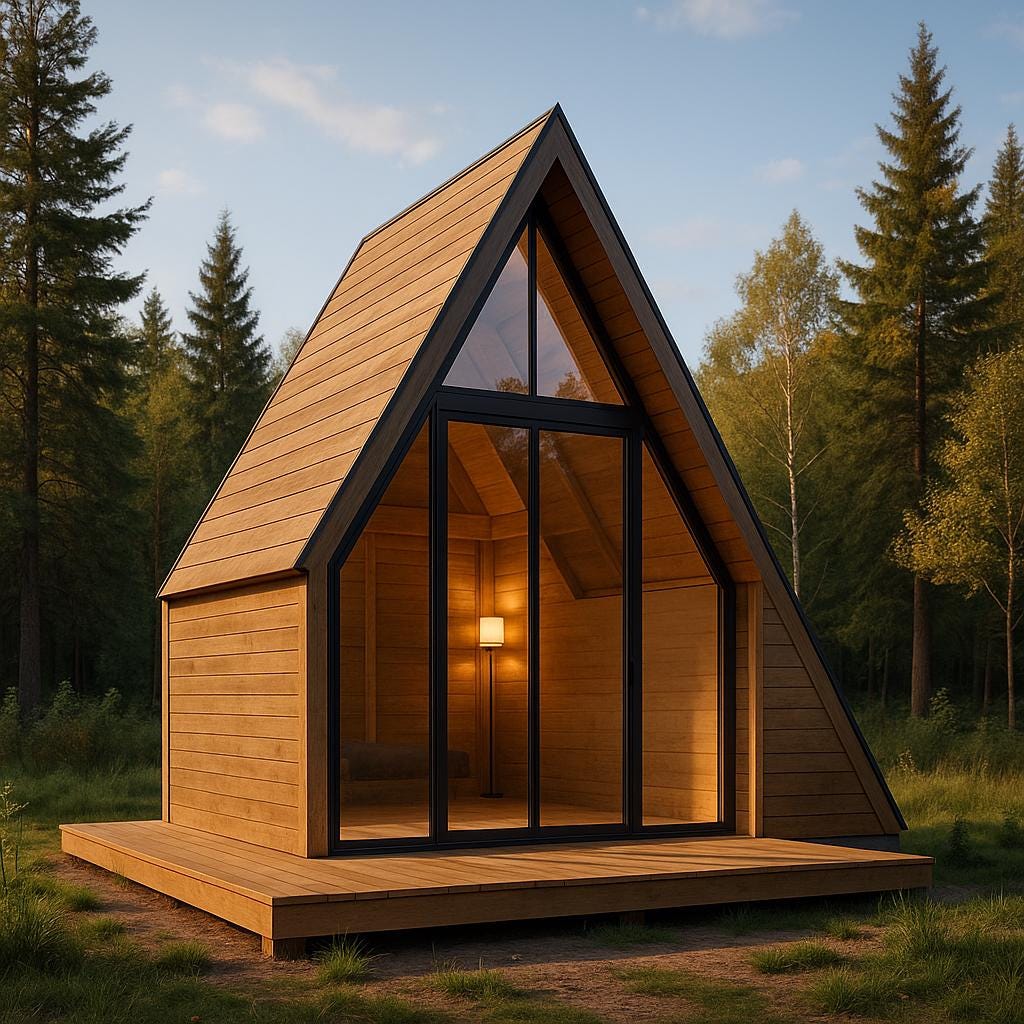 Modern A-frame Cabin Woodworking Plan: DIY Scandinavian Tiny House (PDF ...