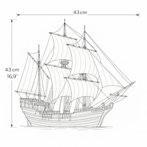 Classic Sailing Ship Blueprint – DIY Wooden Tall Ship Model – Printable ...