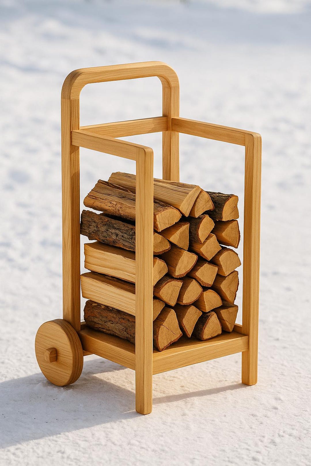 Firewood Trolley Woodworking Plan: Rolling Log Cart PDF Blueprint - Etsy