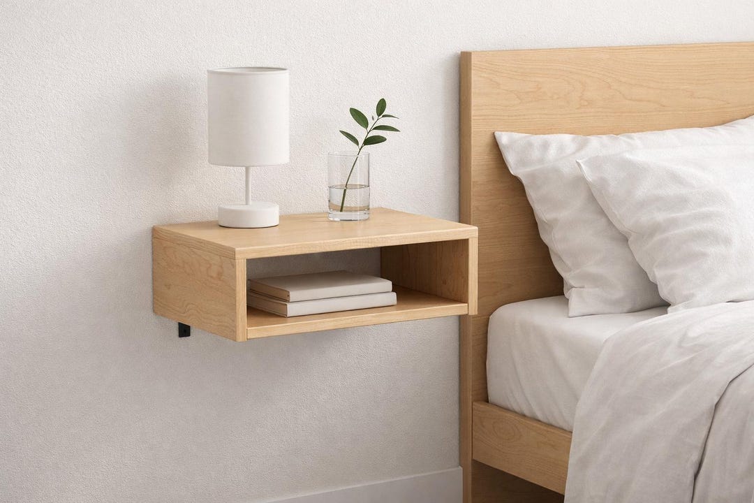 Floating Nightstand Plans | Wall Mounted Bedside Table DIY PDF - Etsy
