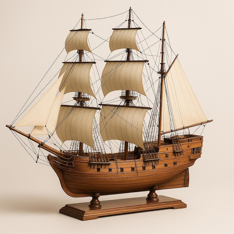 Massive Wooden Sailing Ship Plan – Printable PDF DIY Kit With Full ...