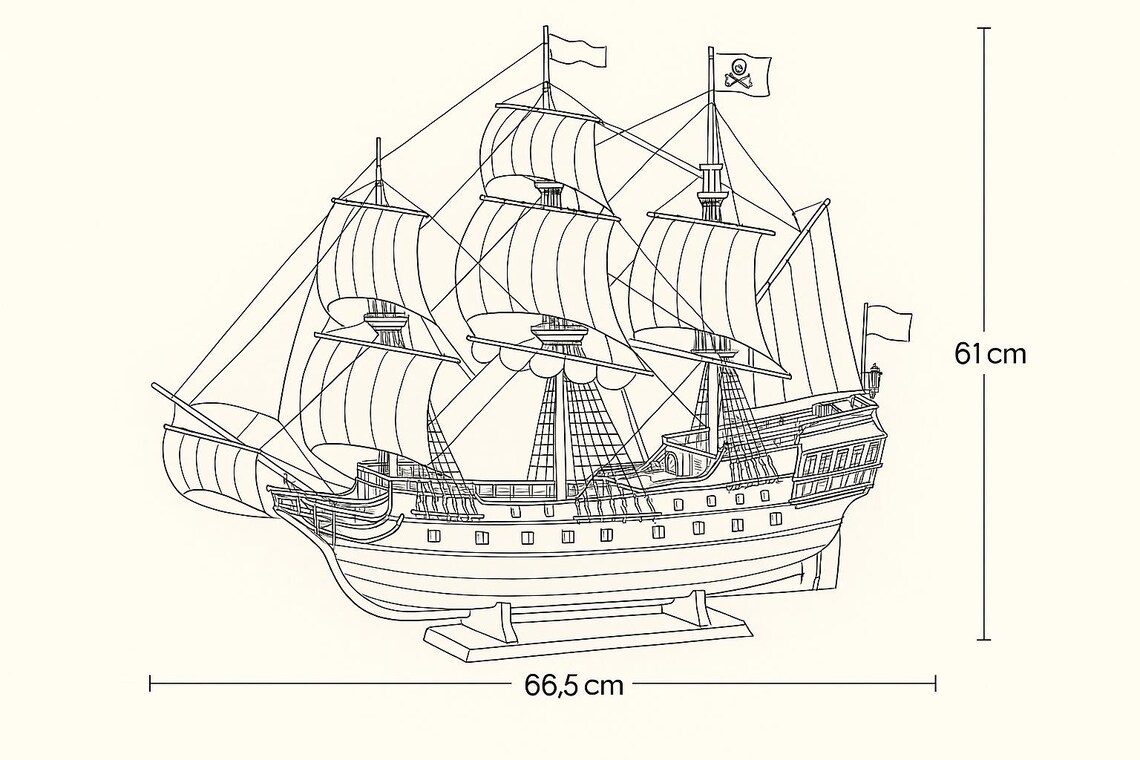 Vintage Tall Ship Model Plan: Pirate Style Sailing Ship Blueprint (PDF ...