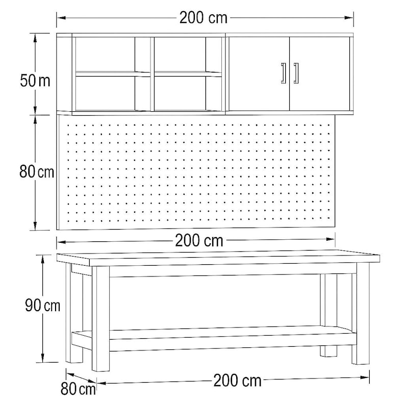 Workbench and Tool Wall Combo Woodworking Plan, DIY Garage Organizer ...