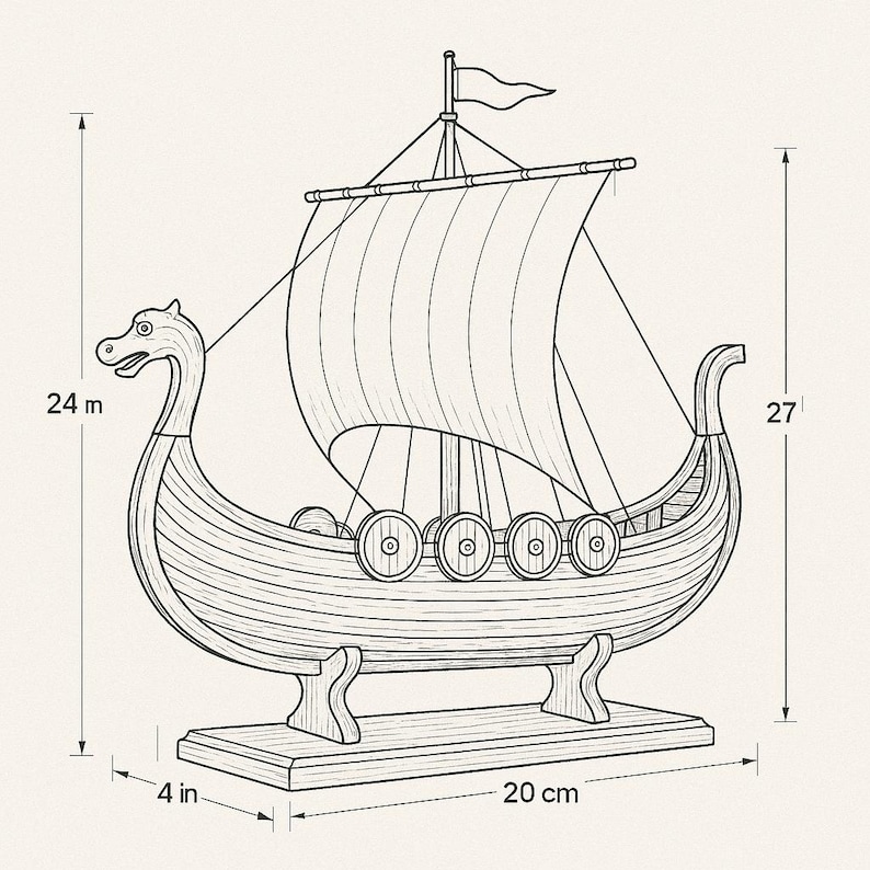 DIY Viking Ship Model Plan – Detailed Woodworking Blueprint – Scale ...