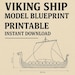 Viking Ship Model Blueprint – Printable DIY Wood Kit Plan – 1:50 Scale ...
