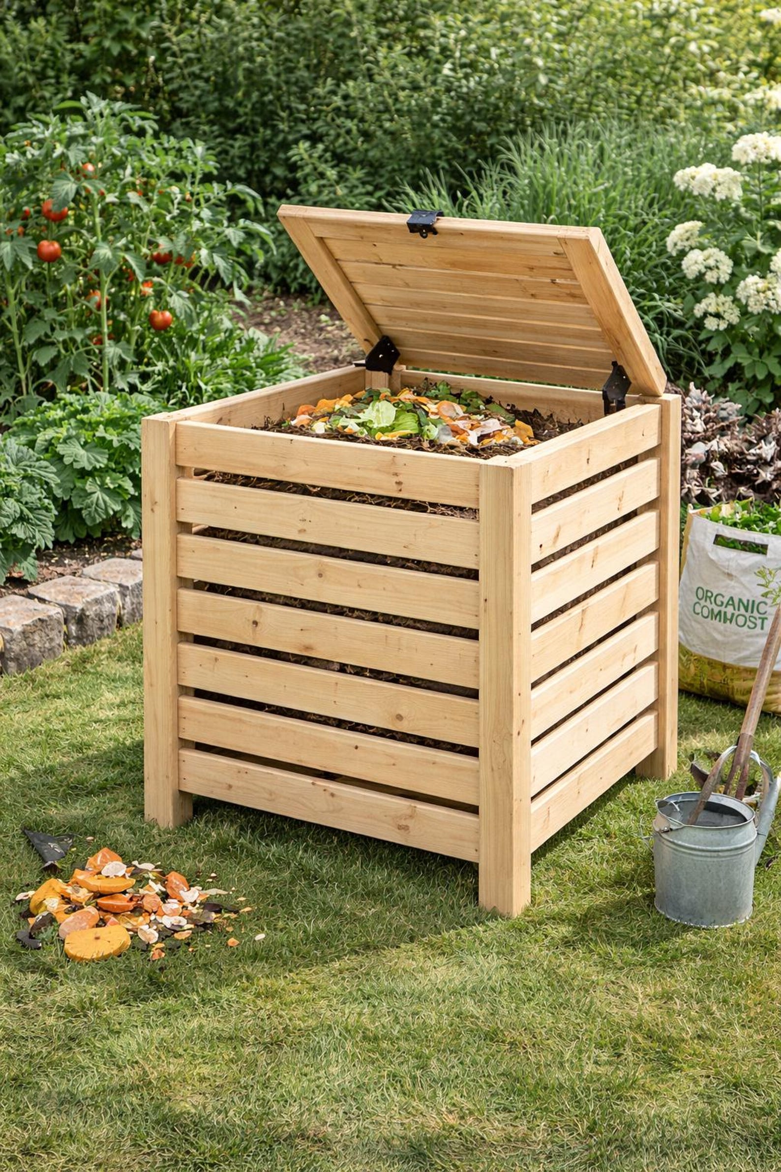 Wooden Compost Bin DIY Plans | Outdoor Garden Compost Box (PDF Plan) - Etsy