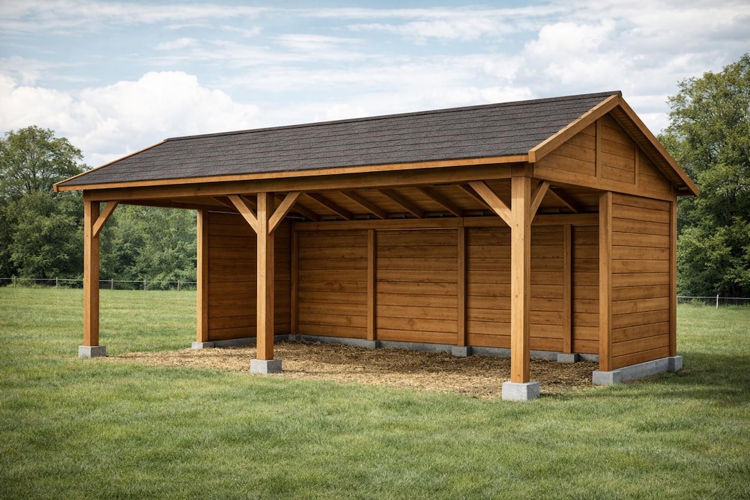 Cow Shelter Plans – Diy Large Wooden Cattle Shelter Woodworking ...