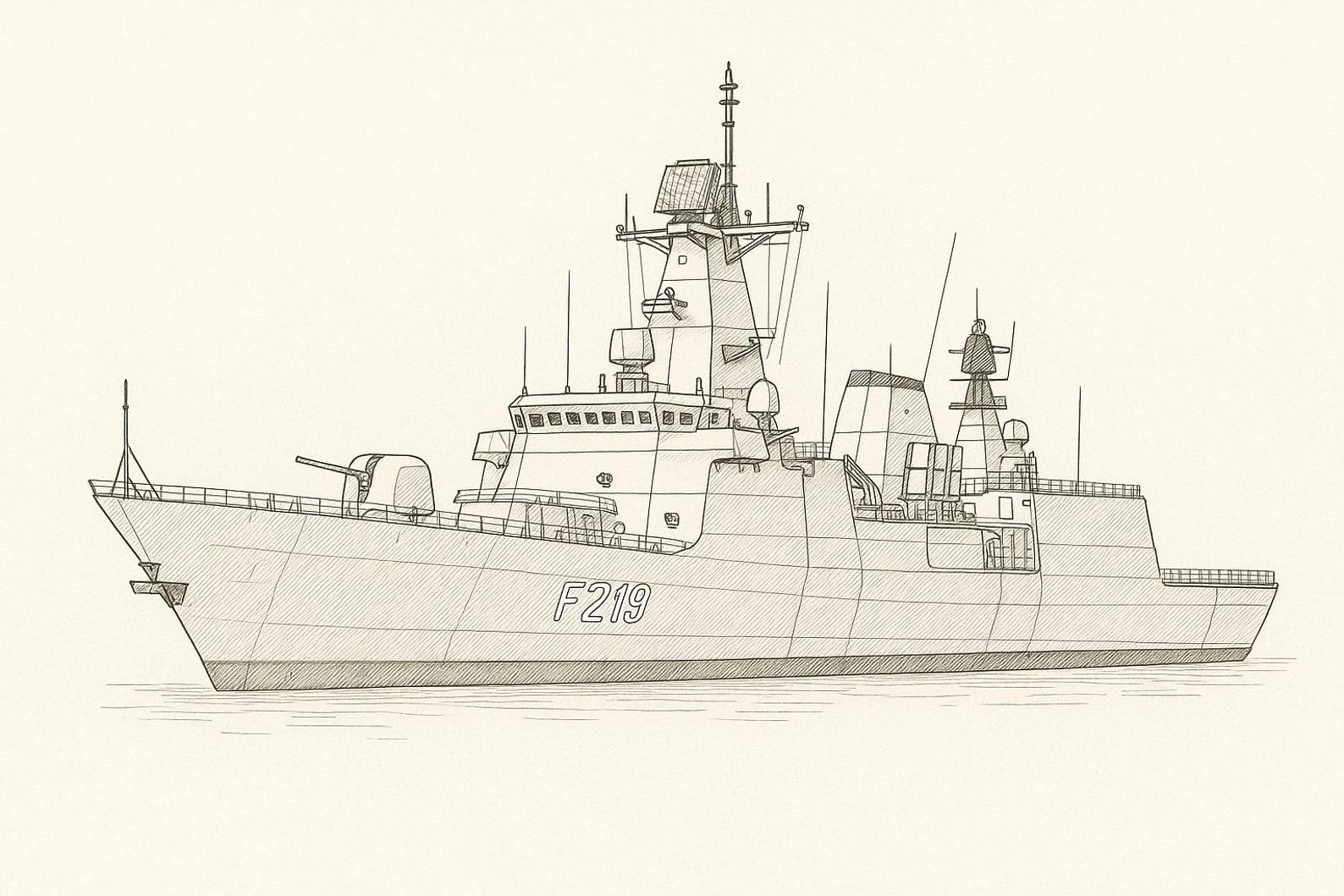 Military Frigate Blueprint: Modern Navy Ship Model (PDF Download for ...