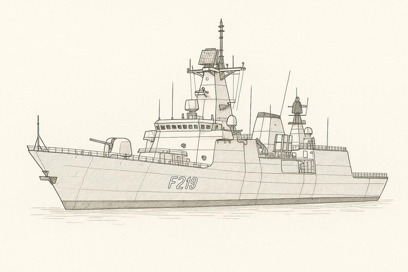 Military Frigate Blueprint: Modern Navy Ship Model (PDF Download for ...