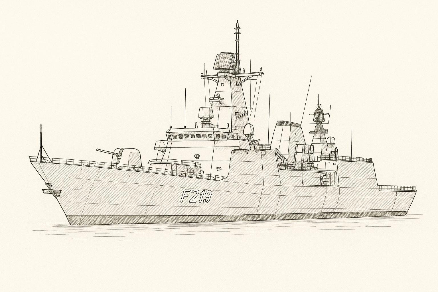 Military Frigate Blueprint: Modern Navy Ship Model (PDF Download for ...